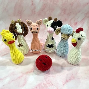 Barnyard Bowling Buddies Pattern, Crochet, PDF, Farm Animals, ENGLISH ...