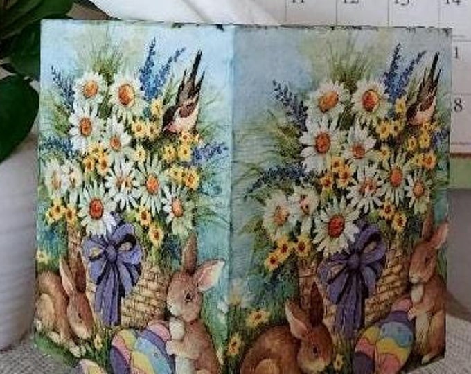 Bunny and Chicks Tissue Box Cover - Etsy