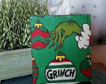 Grinch Tissue Box Cover - Etsy