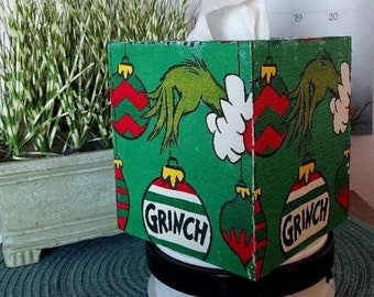 Grinch Tissue Box Cover - Etsy