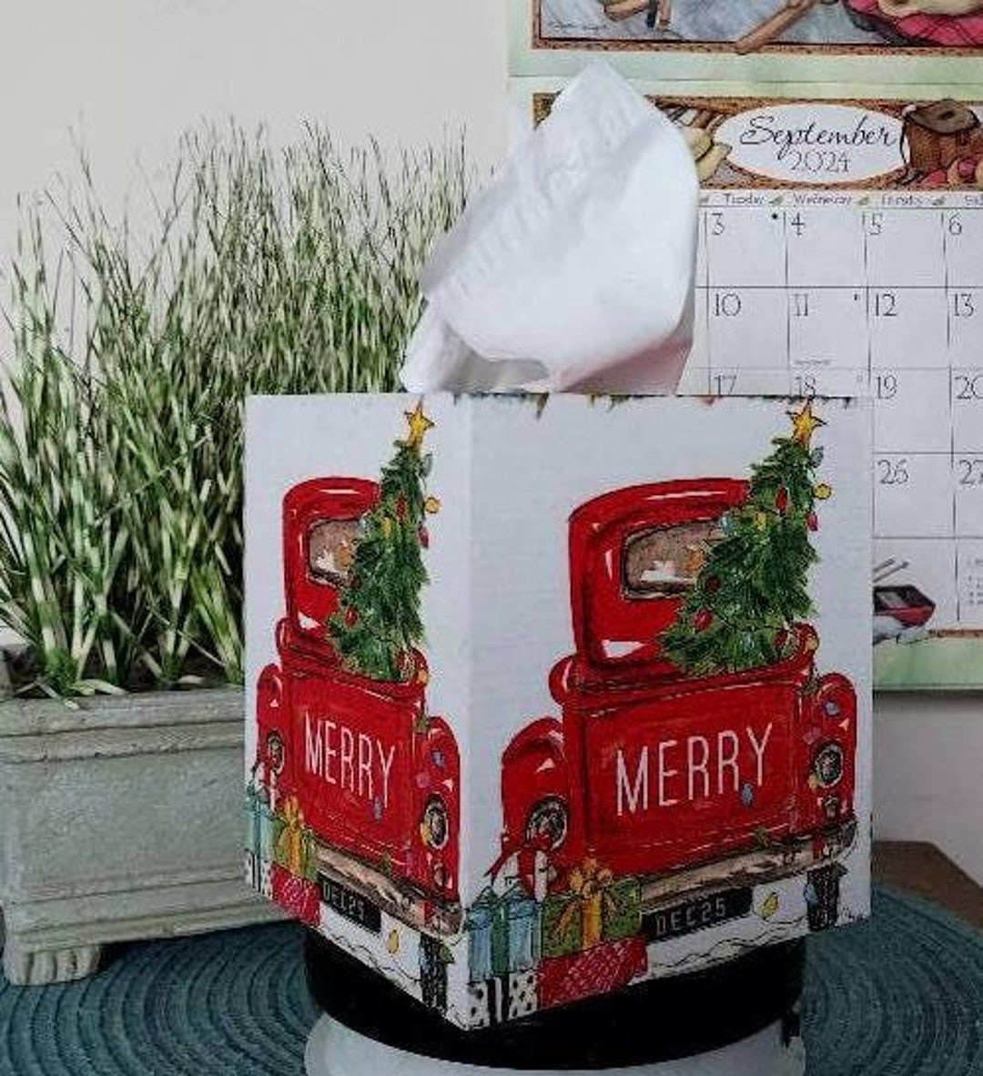 Tissue Box Cover, Christmas Tissue Box Cover, Christmas Lover Gift ...