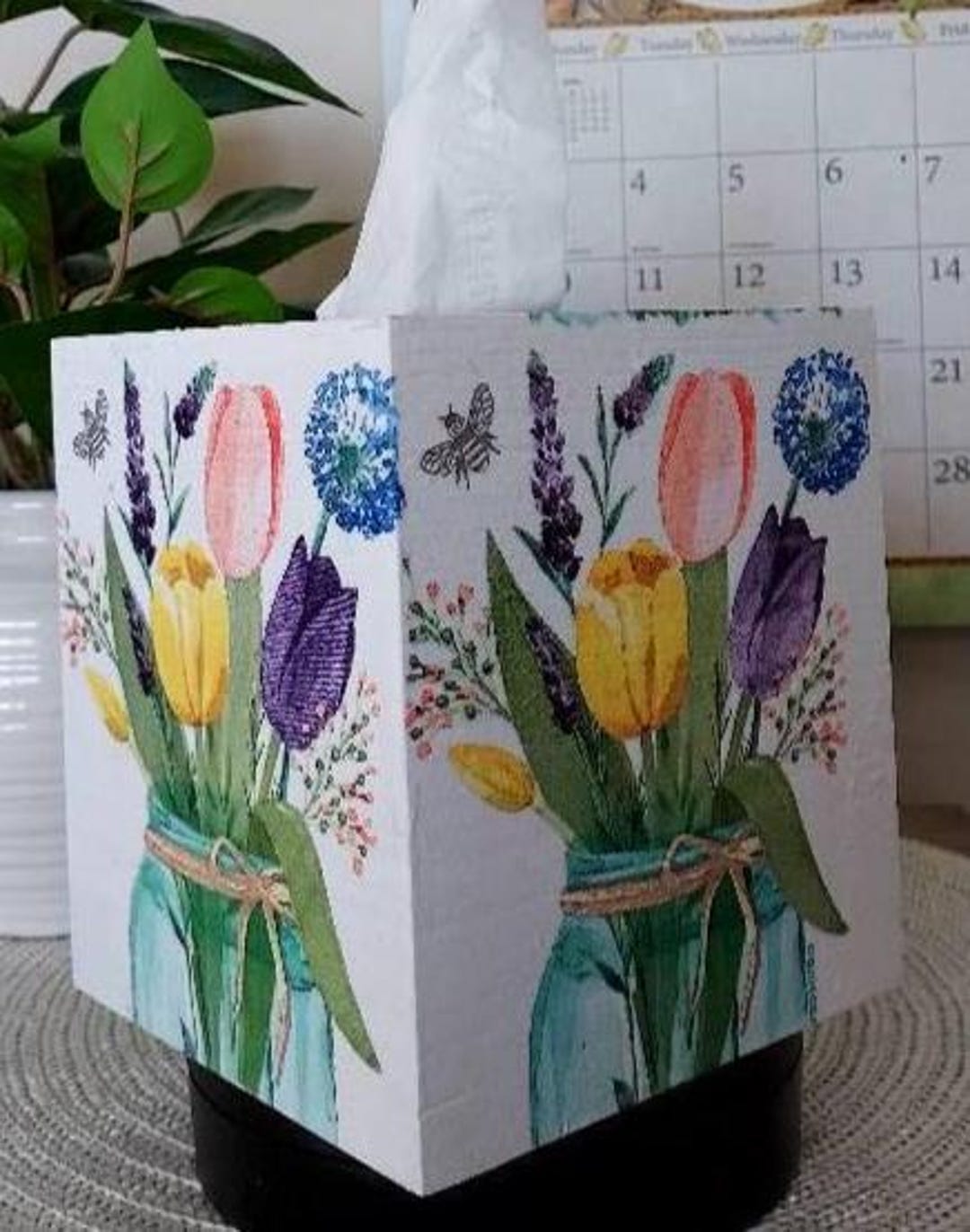 TULIP Tissue Box Cover, Tissue Box Cover, Tulip Decoration, Tulips ...