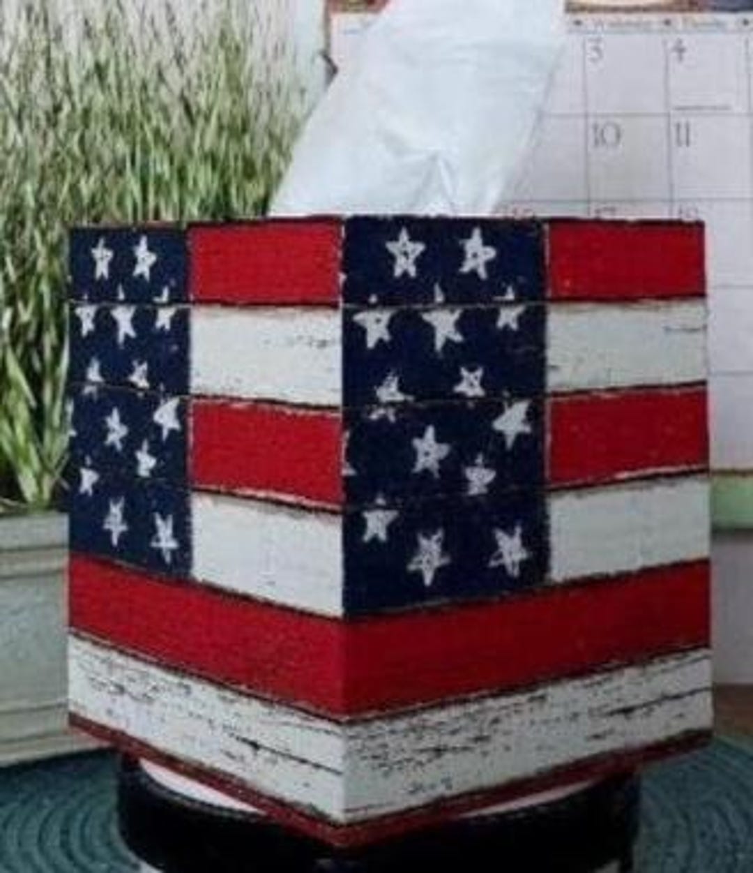 Patriotic Tissue Box Cover: Patriotic Accent Decor - Etsy