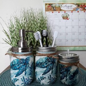 TURTLE BATHROOM SET, Sea Turtle Soap Dispenser, Sea Turtle Toothbrush ...