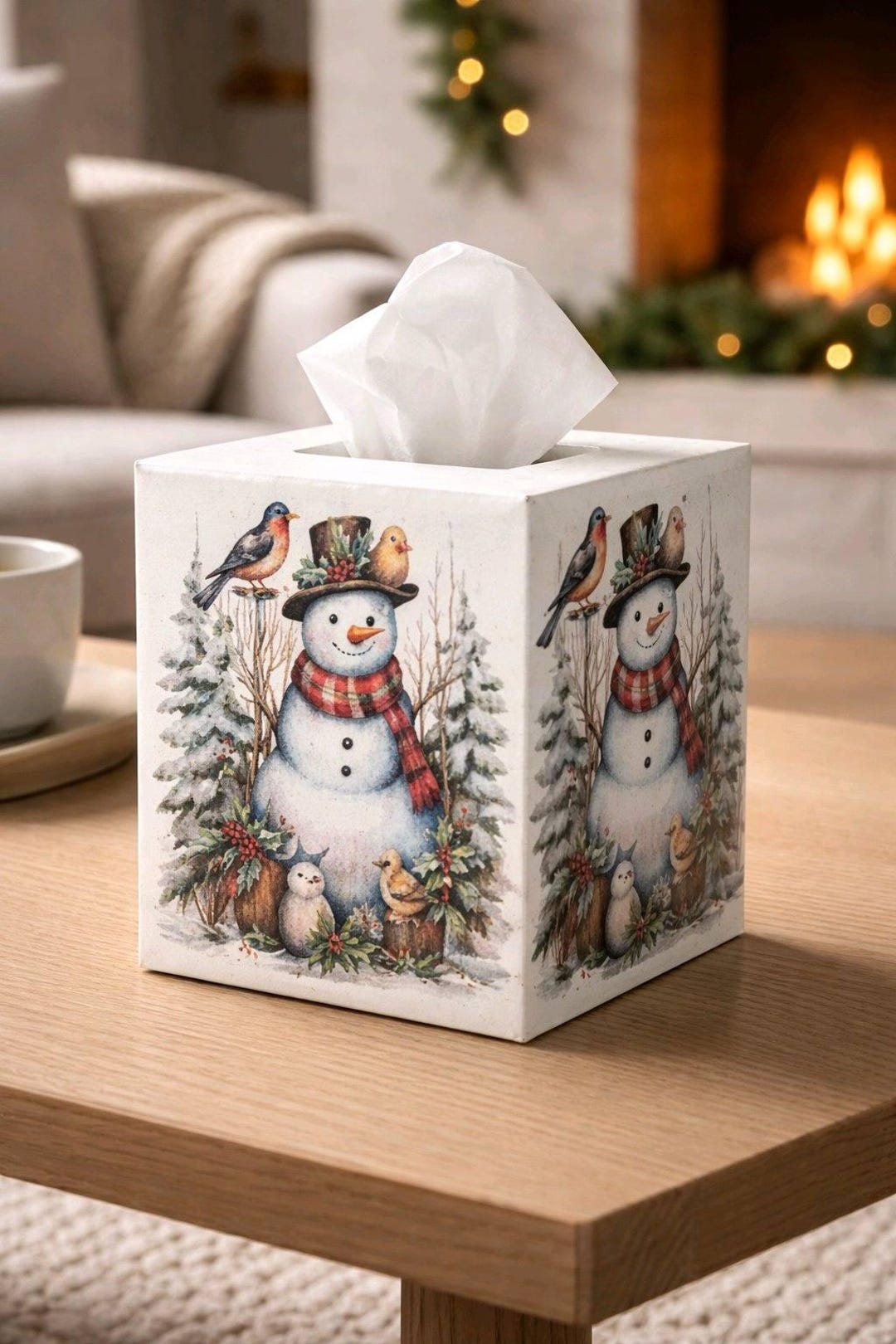 Snowman Tissue Box Cover: Snowman Accent Decor - Etsy