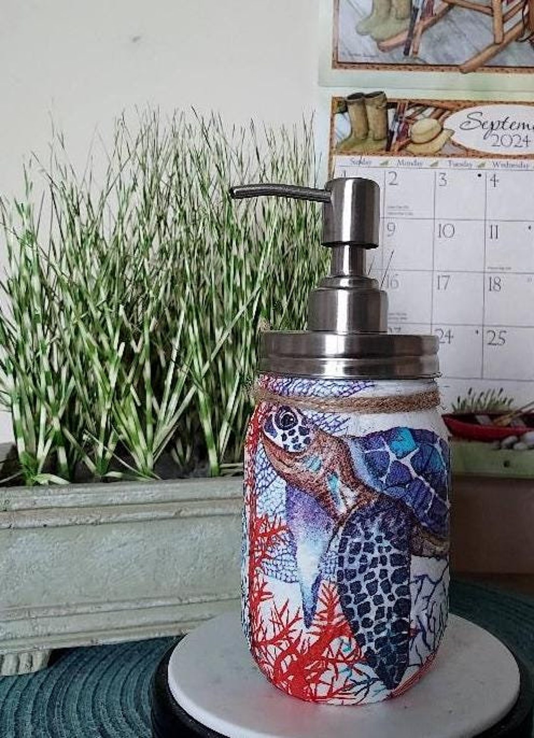 SEA TURTLE Soap Dispenser, Soap Dispenser, Sea Turtle Decoration, Sea ...