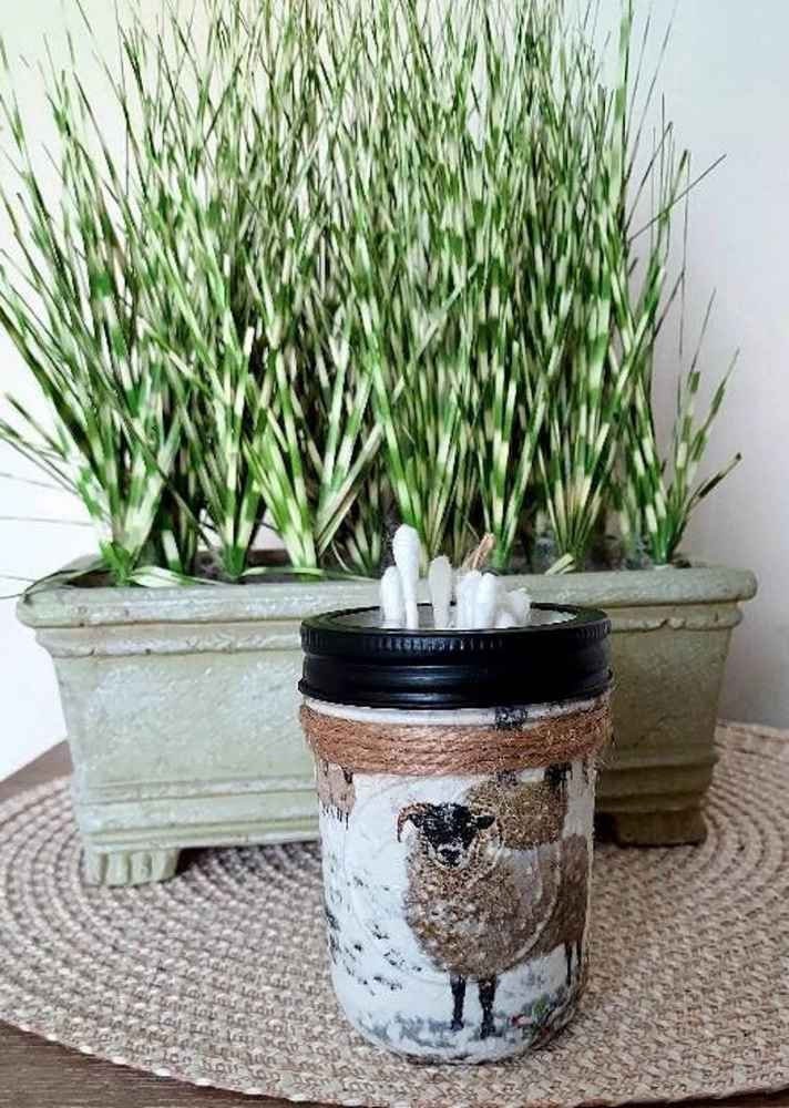 SHEEP BATHROOM SET, Sheep Canister Set, Sheep Mason Jar Decor, Sheep ...