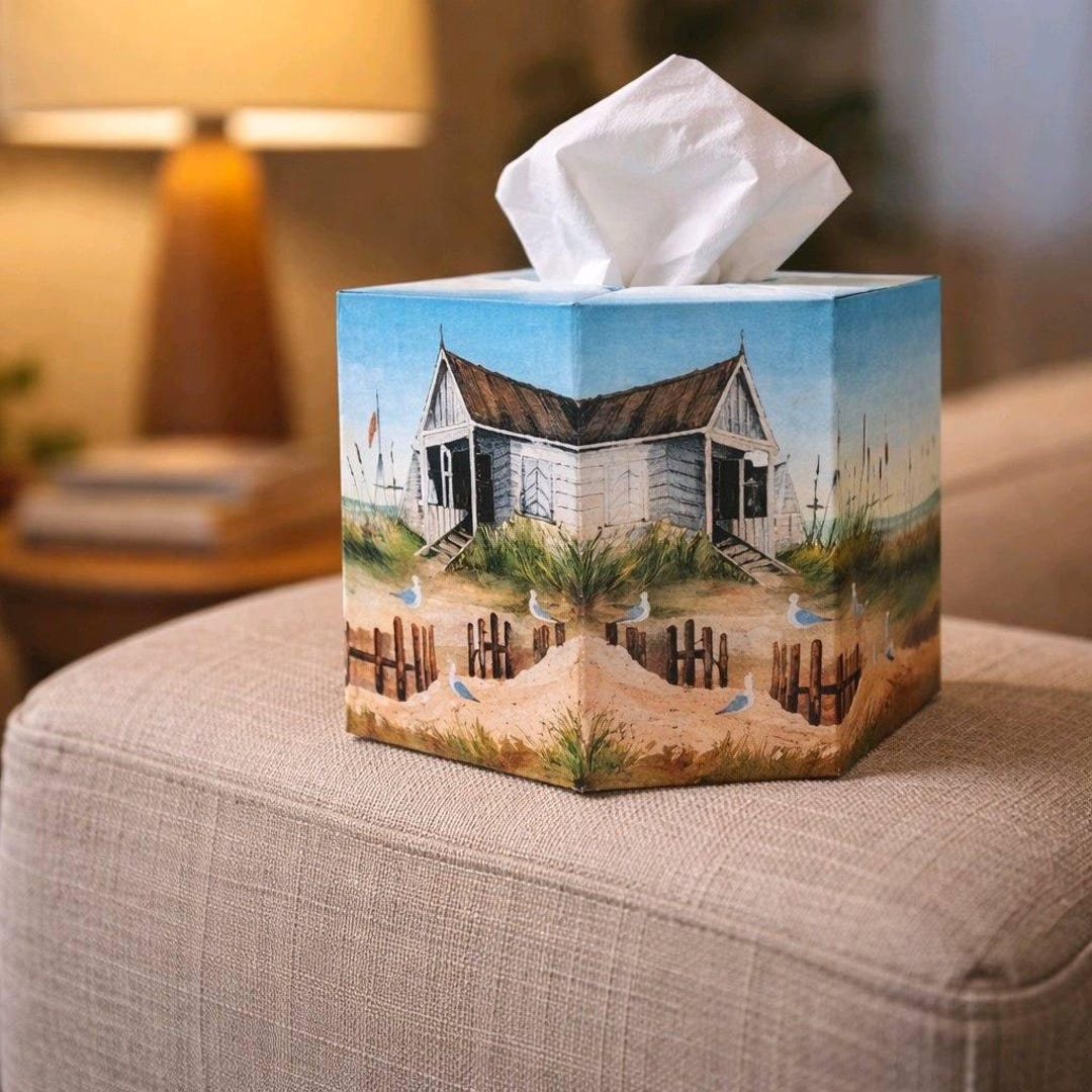 Beach Tissue Box Cover: Beach Accent Decor - Etsy