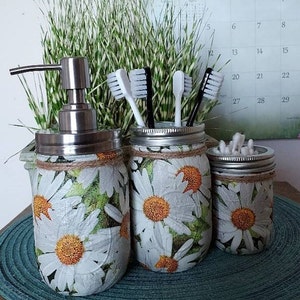 DAISY BATHROOM SET, Daisy Soap Dispenser, Daisy Toothbrush Holder ...