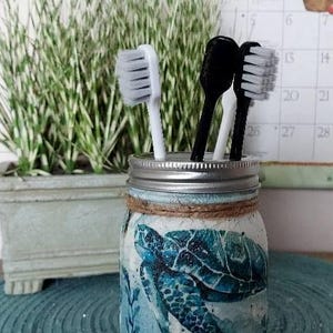 TURTLE BATHROOM SET, Sea Turtle Soap Dispenser, Sea Turtle Toothbrush ...