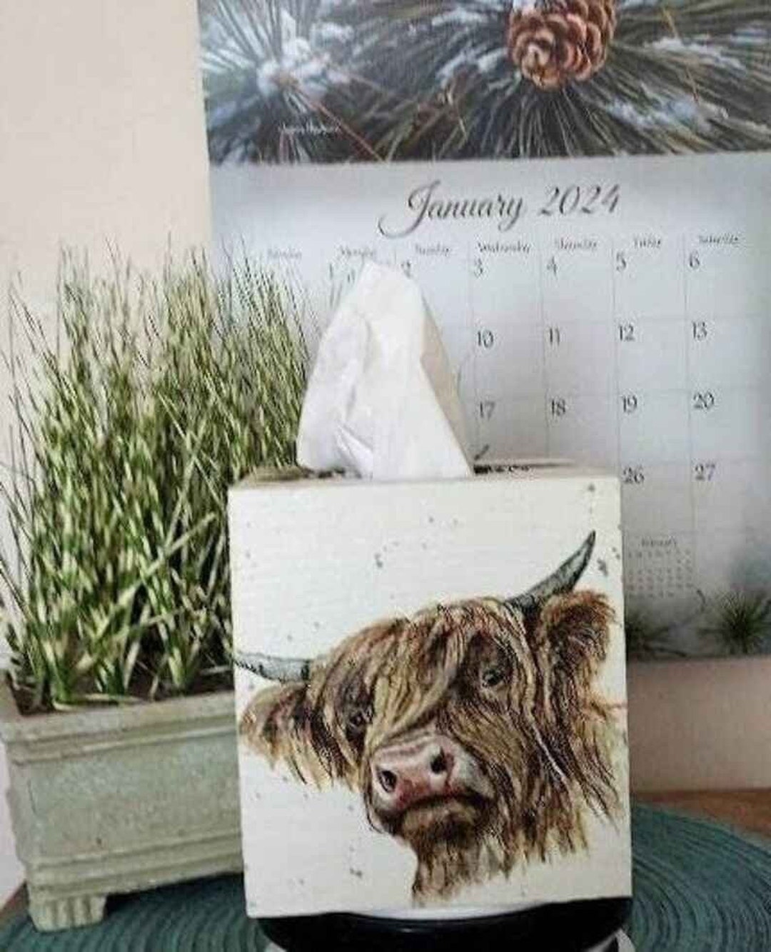 COW Tissue Box Cover, Tissue Box Cover, Cow Lover Gift, Farmhouse ...