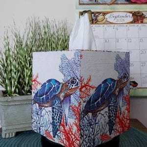 SEA TURTLE Tissue Box Cover, Turtle Decoration, Turtle Decor, Tissue ...