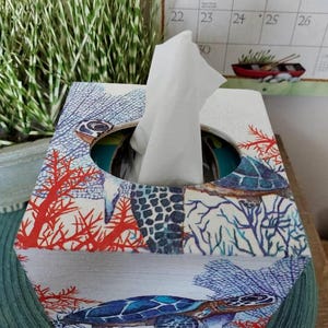 SEA TURTLE Tissue Box Cover, Turtle Decoration, Turtle Decor, Tissue ...