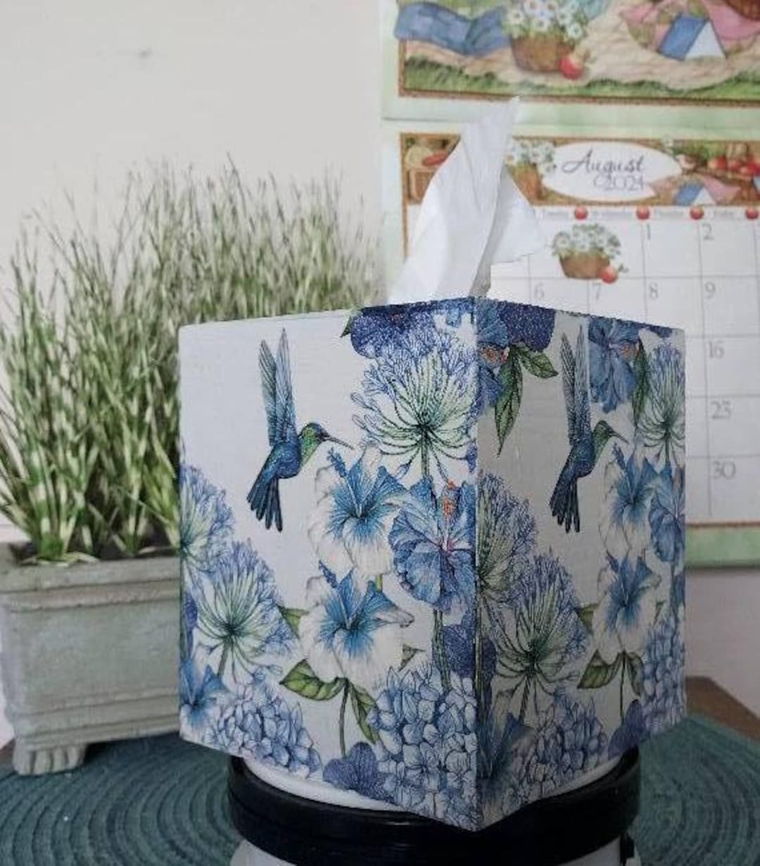 FLORAL Tissue Box Cover, Tissue Box Cover, Floral Decoration, Floral ...