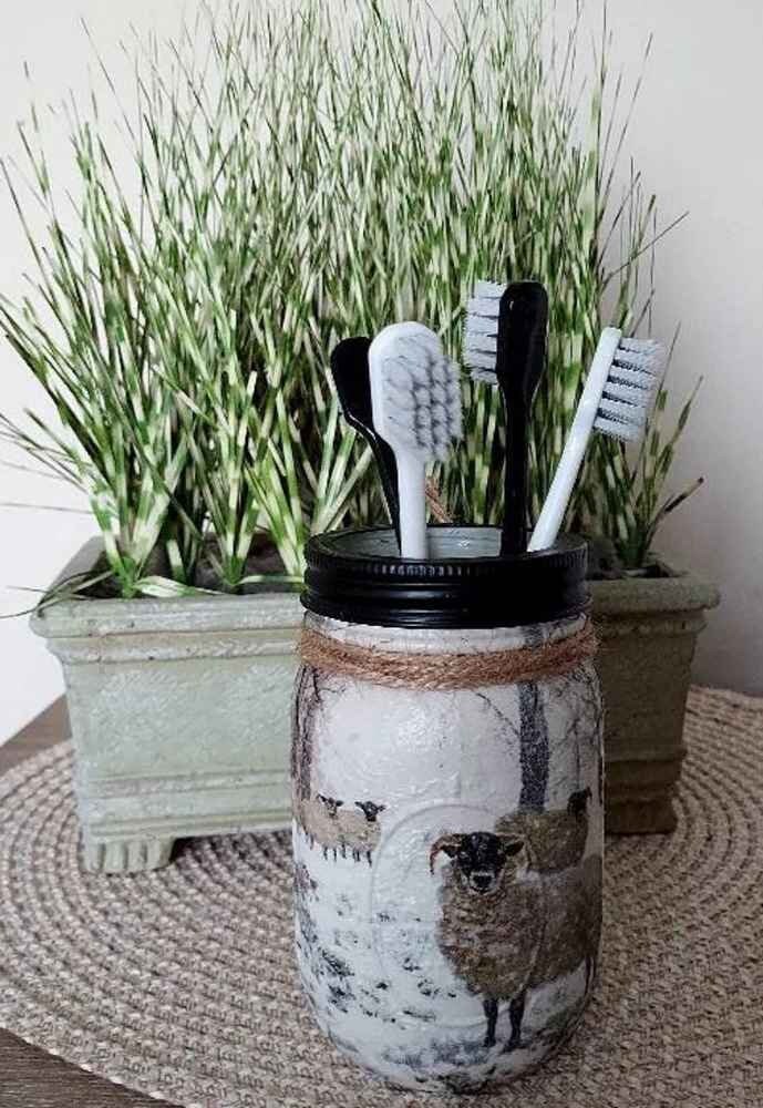 SHEEP BATHROOM SET, Sheep Canister Set, Sheep Mason Jar Decor, Sheep ...