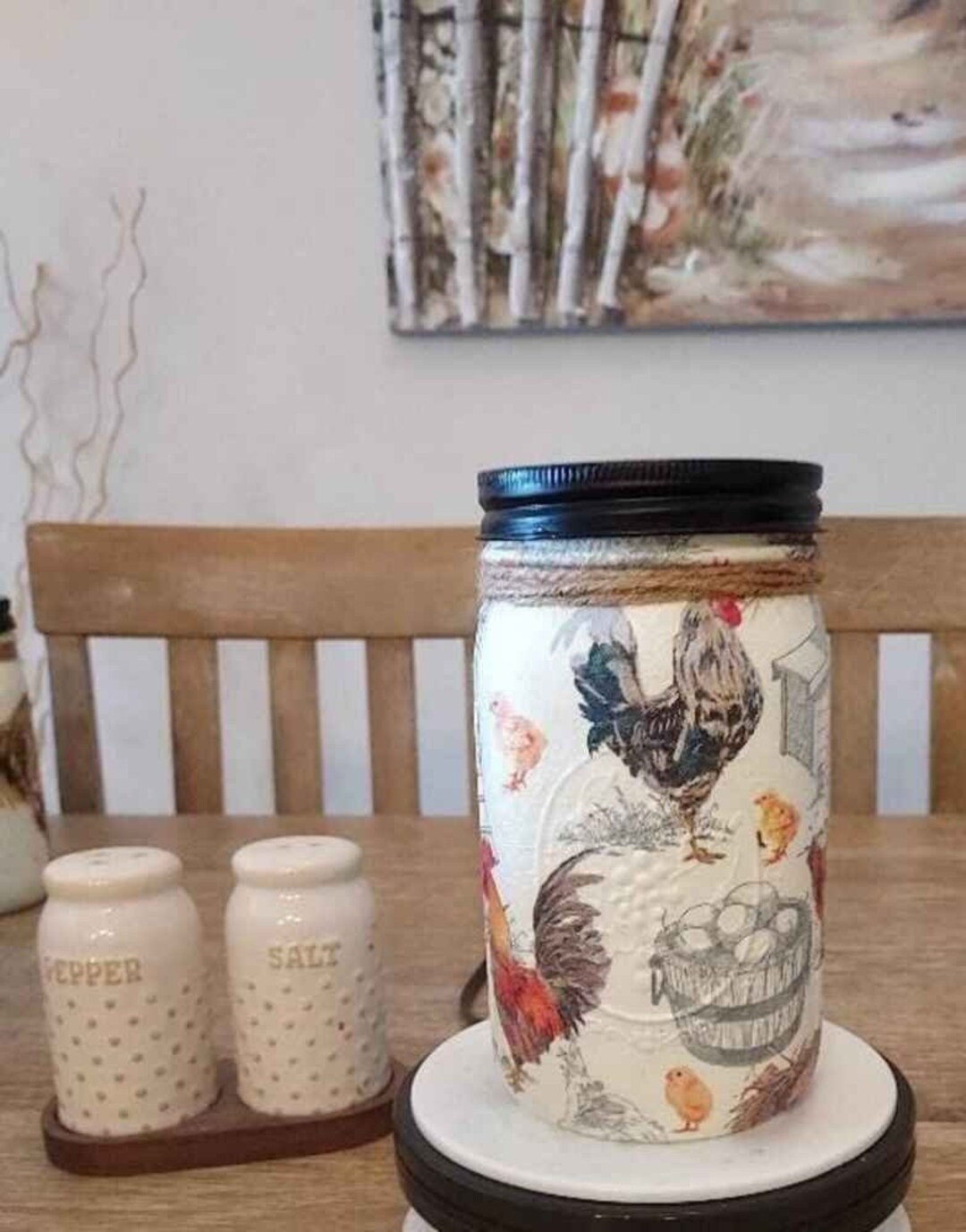 ROOSTER CANISTER, Rooster Mason Jar Canister, Rooster Lover Gift ...