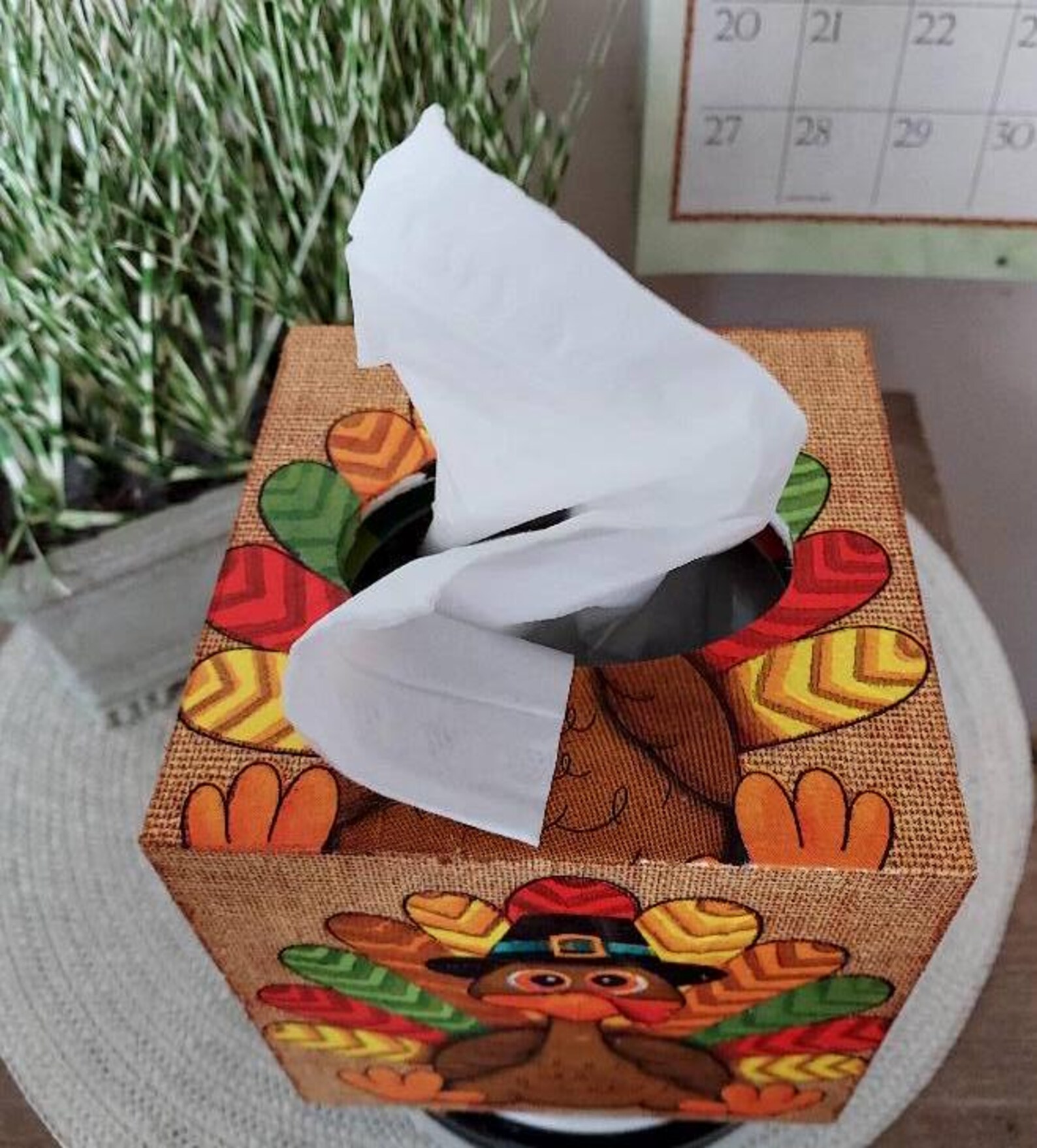 Fall Thanksgiving Turkey Tissue Box Cover: Turkey Accent Decor - Etsy