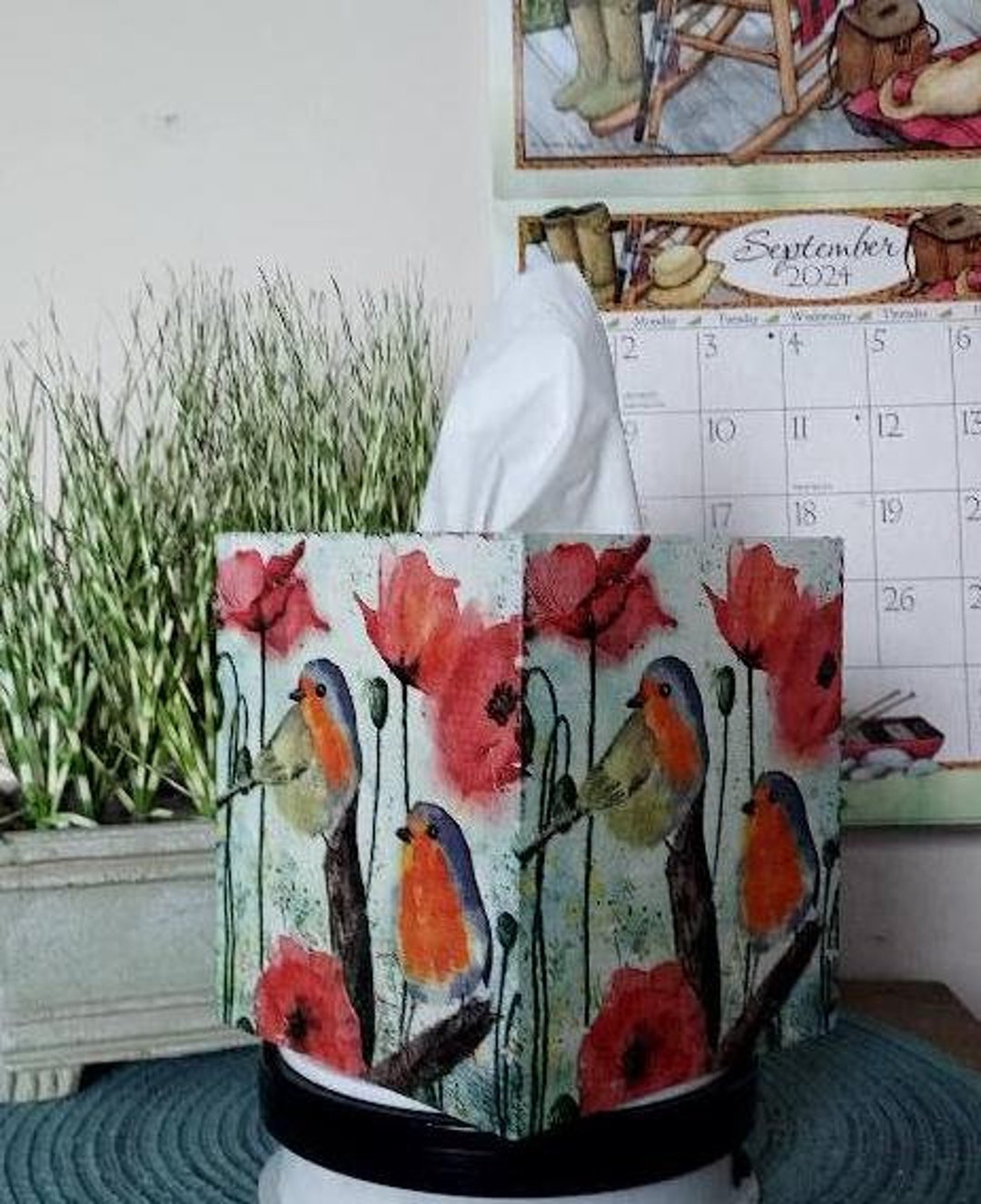 BIRD Tissue Box Cover, Tissue Box Cover, Bird Decoration, Bird Decor ...