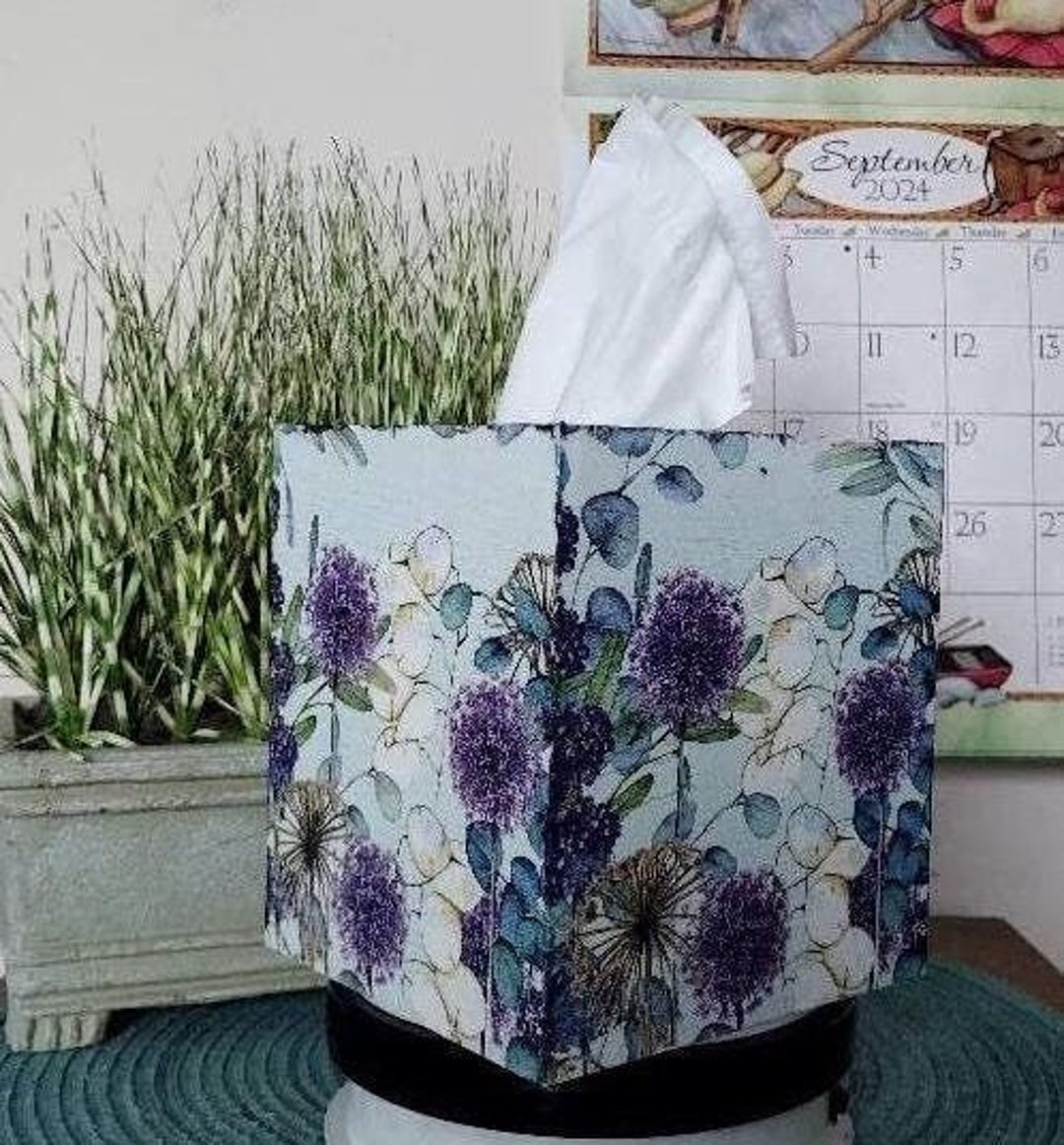 FLORAL Tissue Box Cover, Tissue Box Cover, Floral Decoration, Floral ...