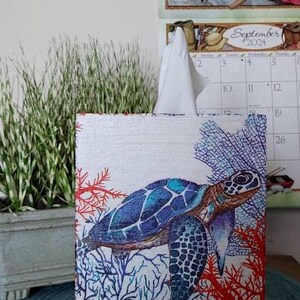 SEA TURTLE Tissue Box Cover, Turtle Decoration, Turtle Decor, Tissue ...