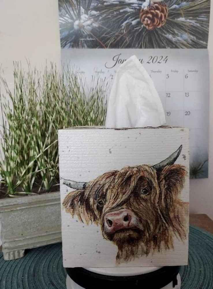 COW Tissue Box Cover, Tissue Box Cover, Cow Lover Gift, Farmhouse ...