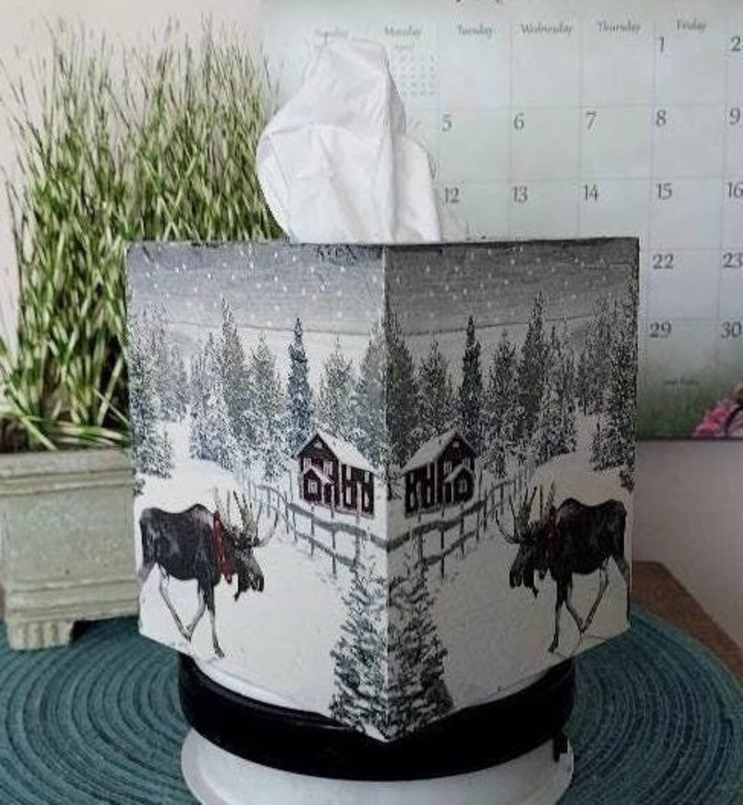 MOOSE Tissue Box Cover, Tissue Box Cover, Square Tissue Box Cover ...