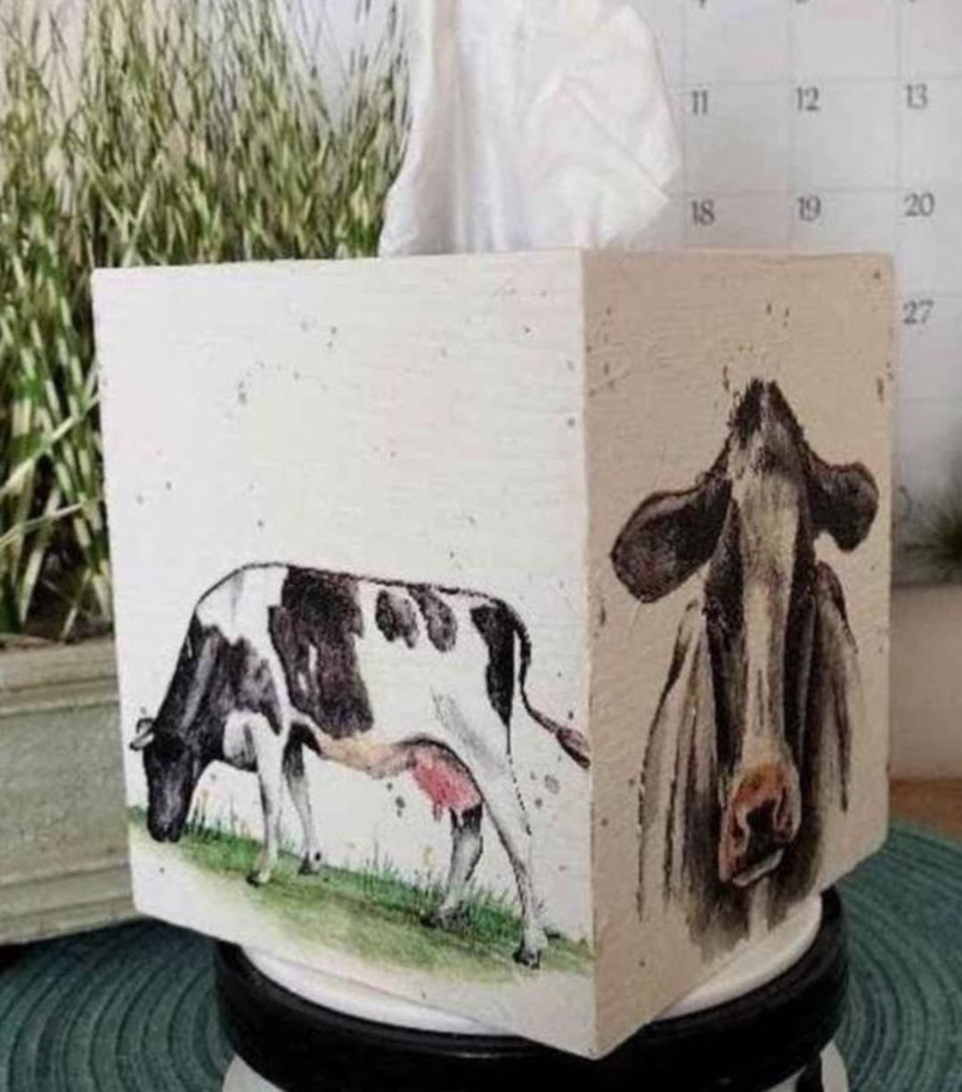 Cow Tissue Box Cover: Cow Accent Decor - Etsy