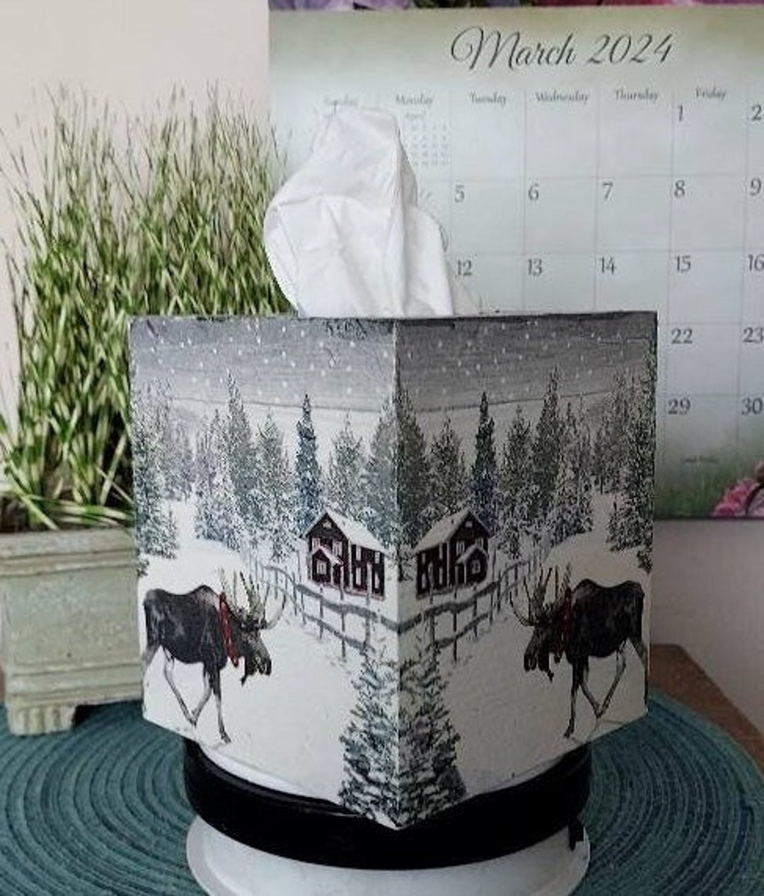 MOOSE Tissue Box Cover, Tissue Box Cover, Square Tissue Box Cover ...