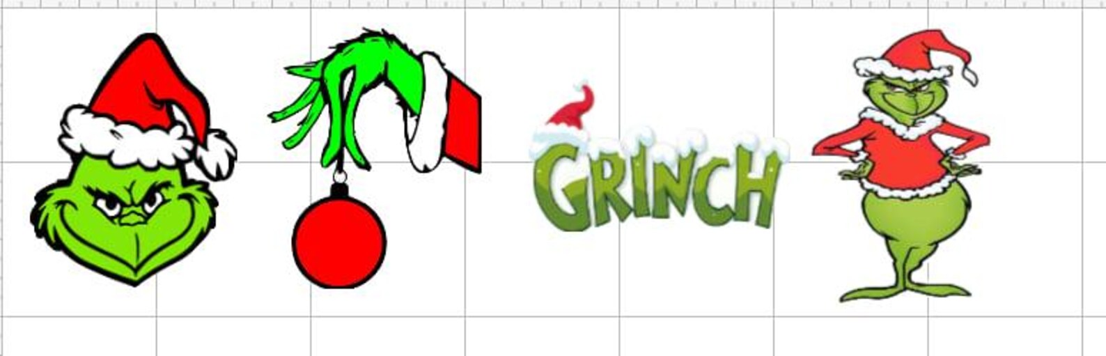Grinch Edible Images Cut to Shape Precut - Etsy