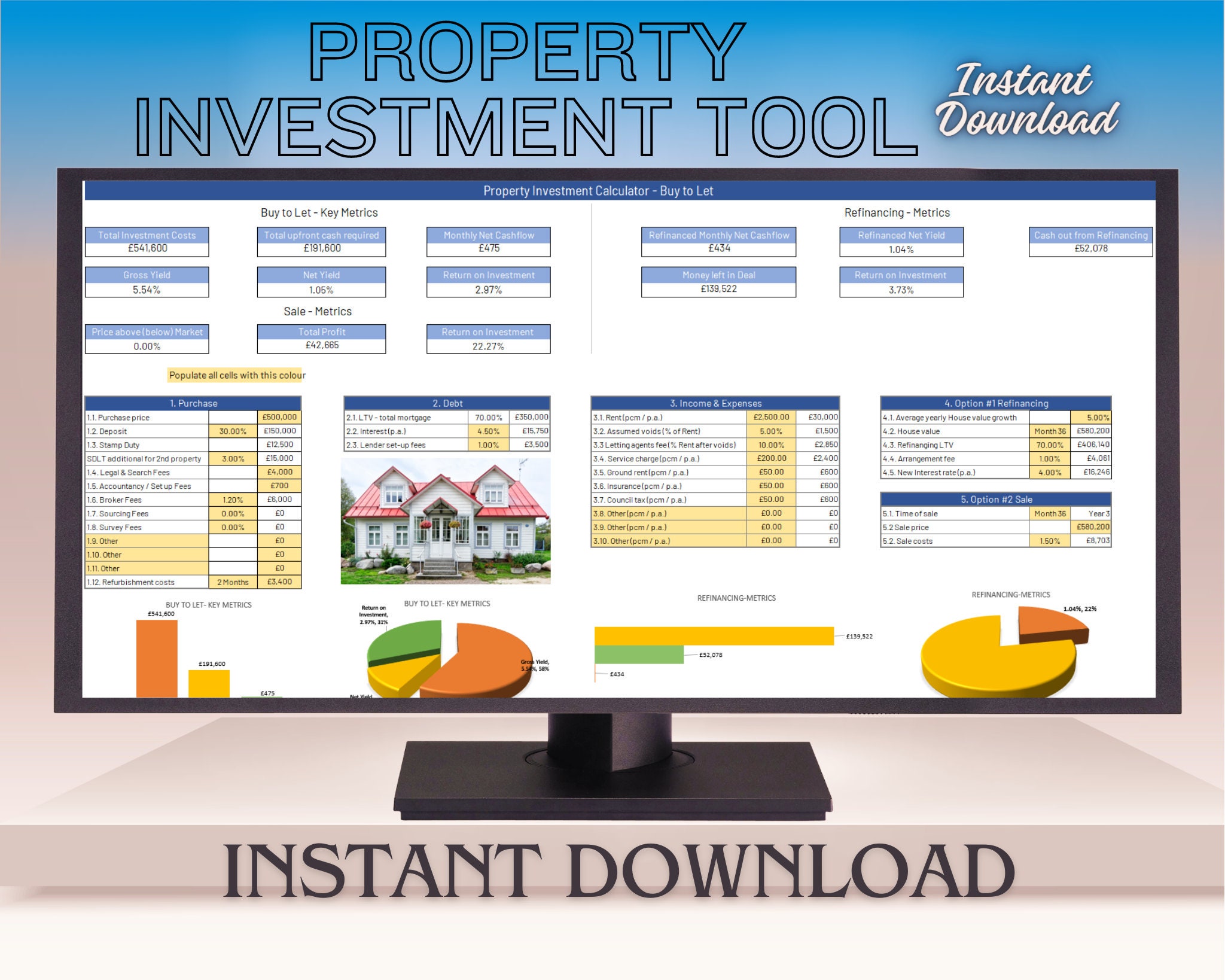 Real Estate Investment Calculator Tool for Property Investment Analysis ...