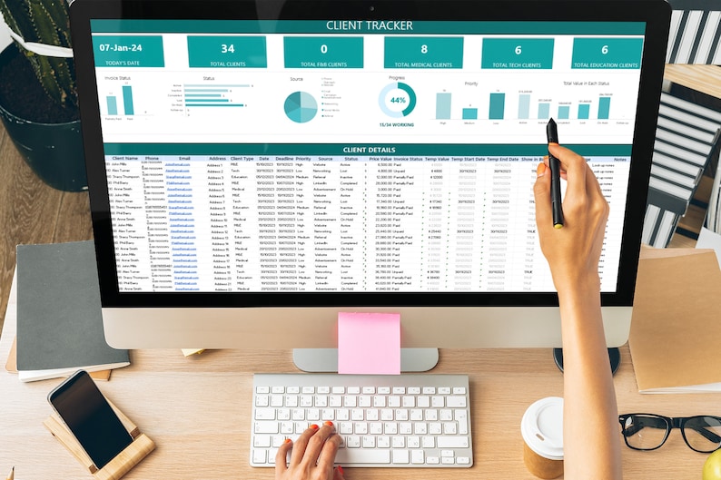 Client Tracker Record of Clients Interactions Organizes Data Efficient ...