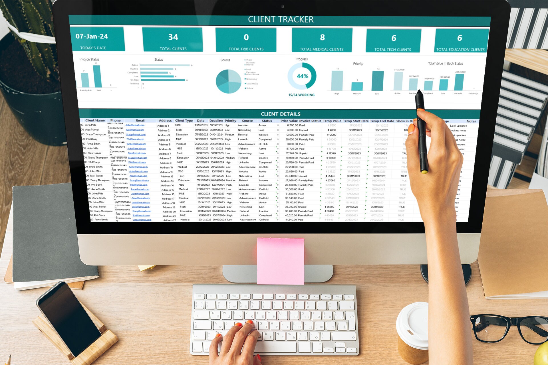 Client Tracker Record of Clients Interactions Organizes Data Efficient ...