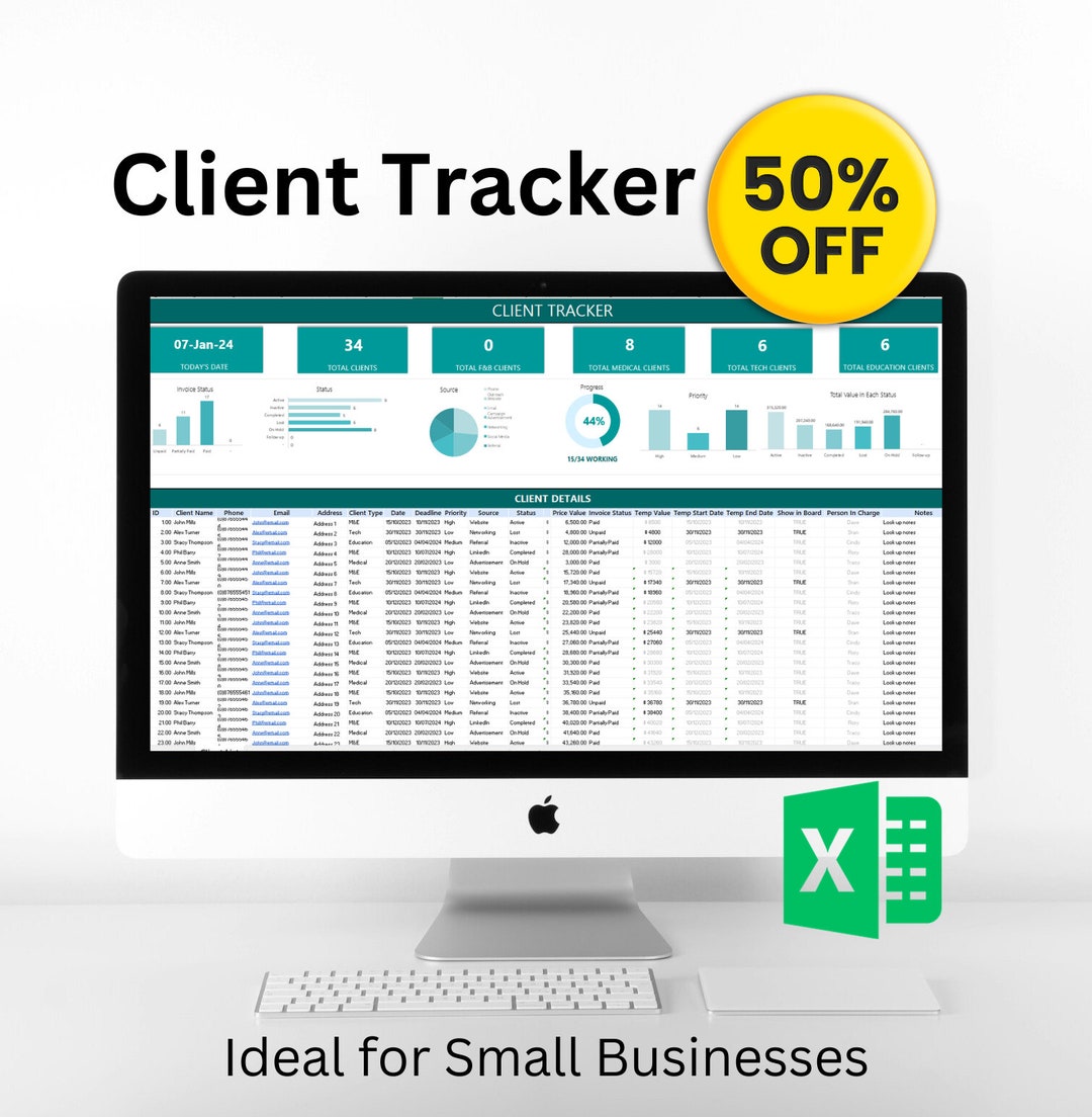 Client Tracker Record of Clients Interactions Organizes Data Efficient ...