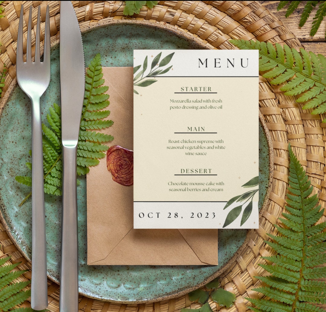 Wedding Menu Template, Stylish Menus Complete With Attractive Wedding ...