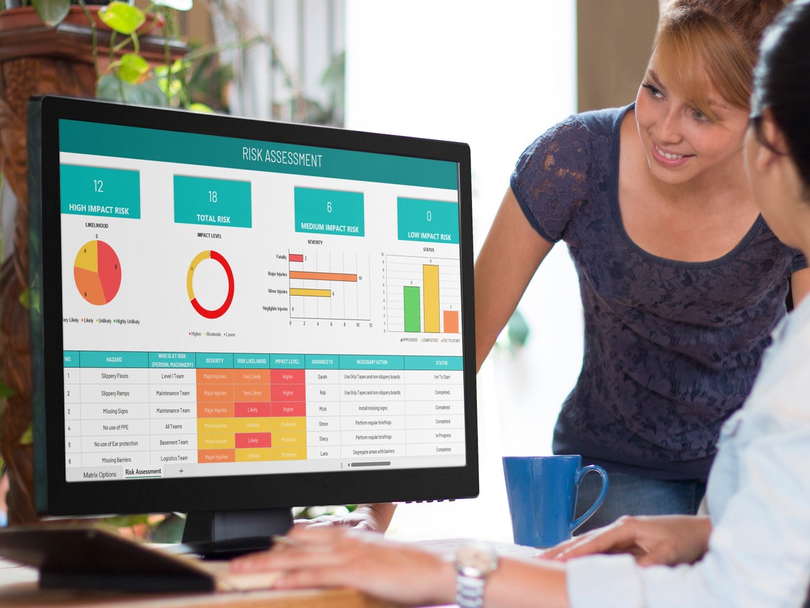 Risk Assessment Manage Risk Efficiently Spreadsheet for Small Business ...