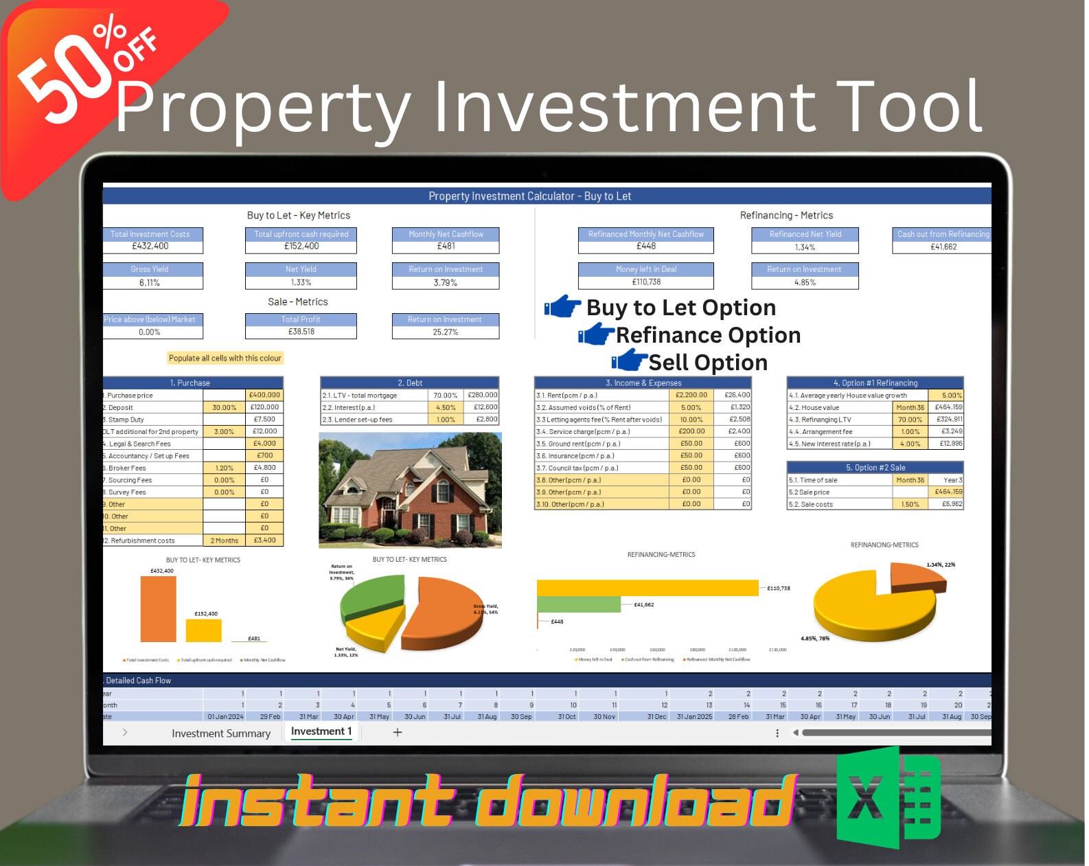 Real Estate Investment Calculator Tool For Property Investment Analysis