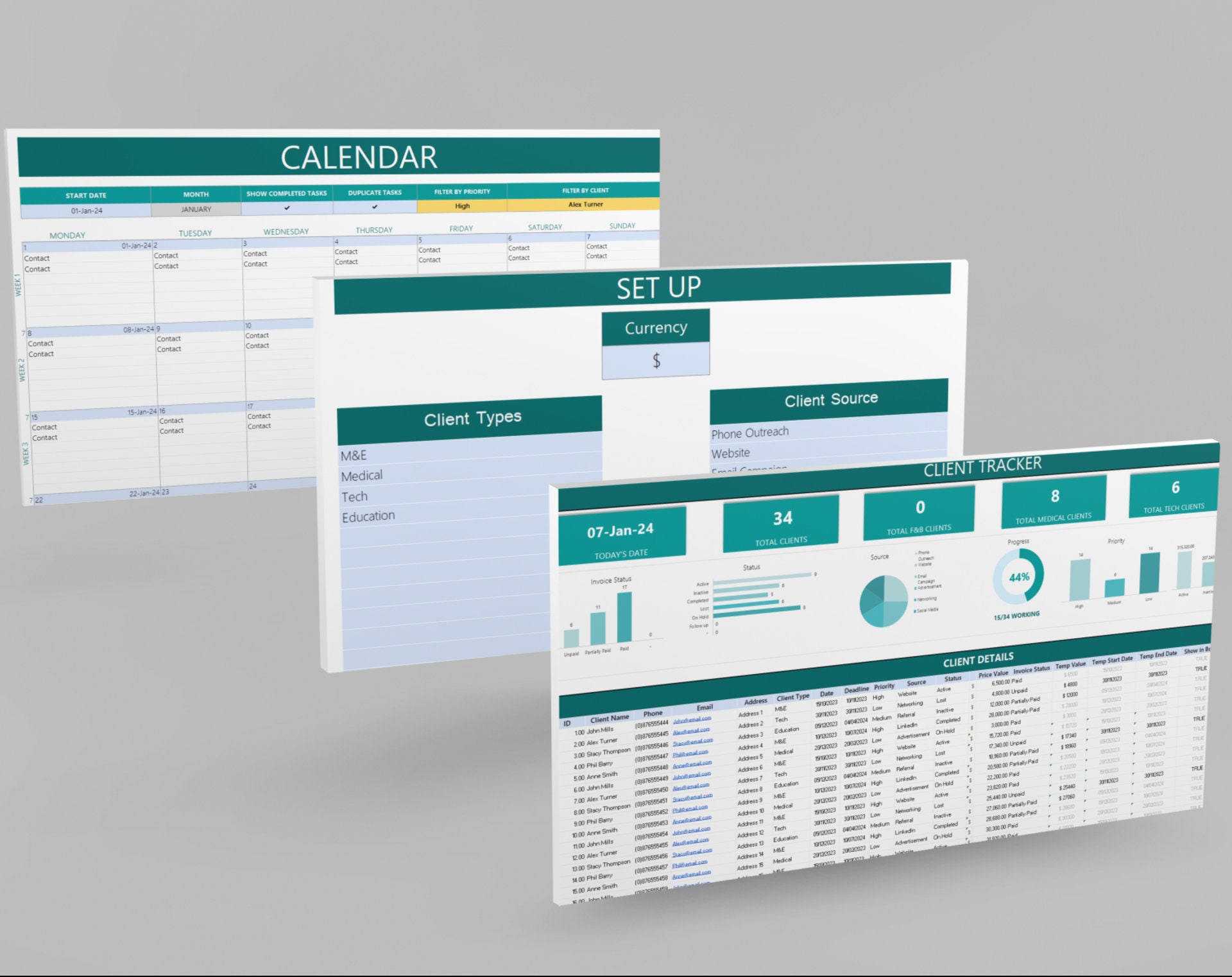 Client Tracker Record of Clients Interactions Organizes Data Efficient ...