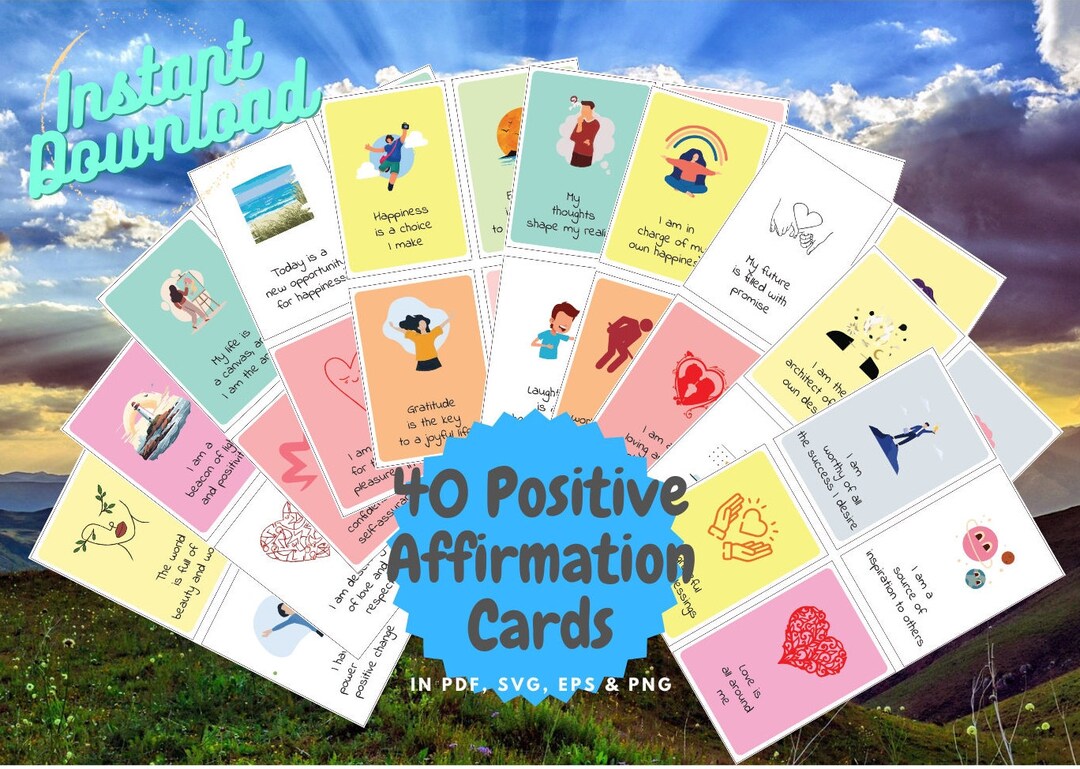 Positive Affirmation Cards Therapy Cards Mindfulness Affirmations ...