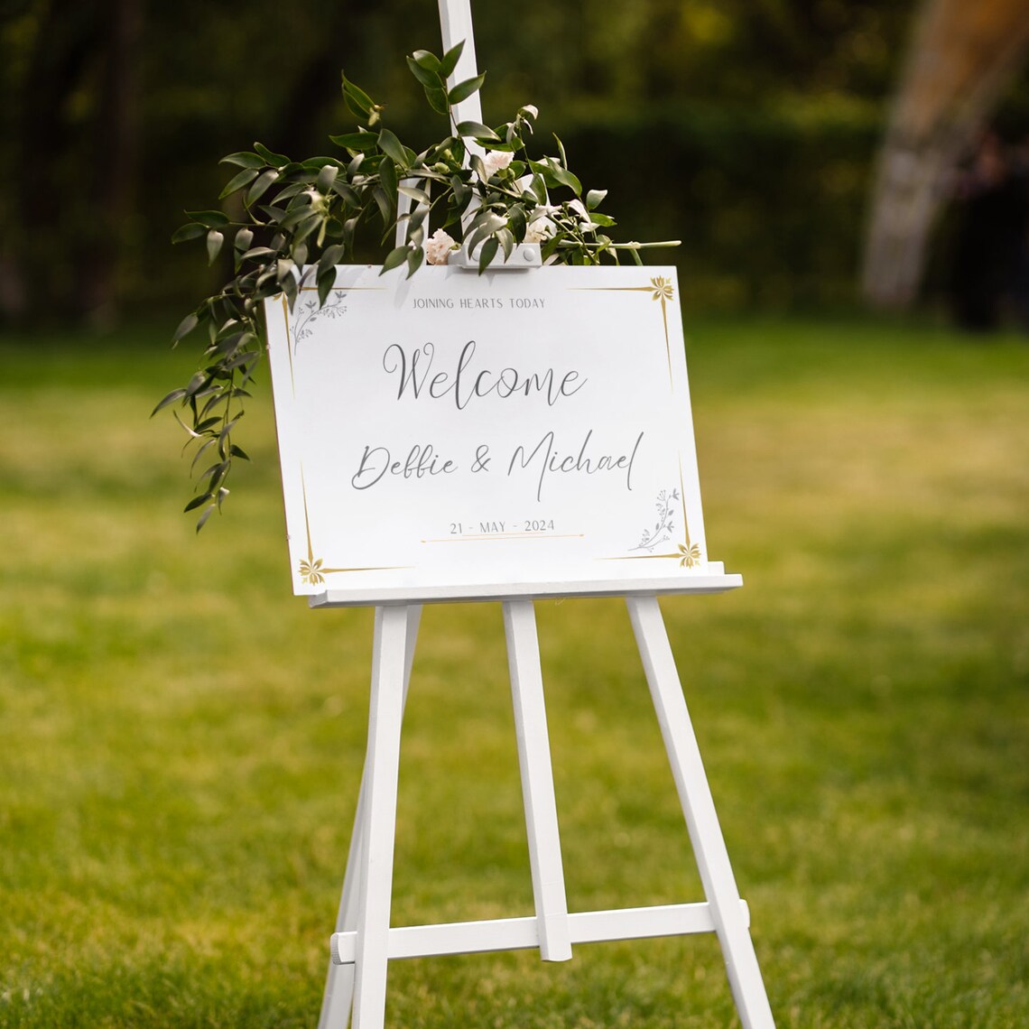 Wedding Sign, Welcoming Wedding Sign, Editable Printable Gold Sign ...