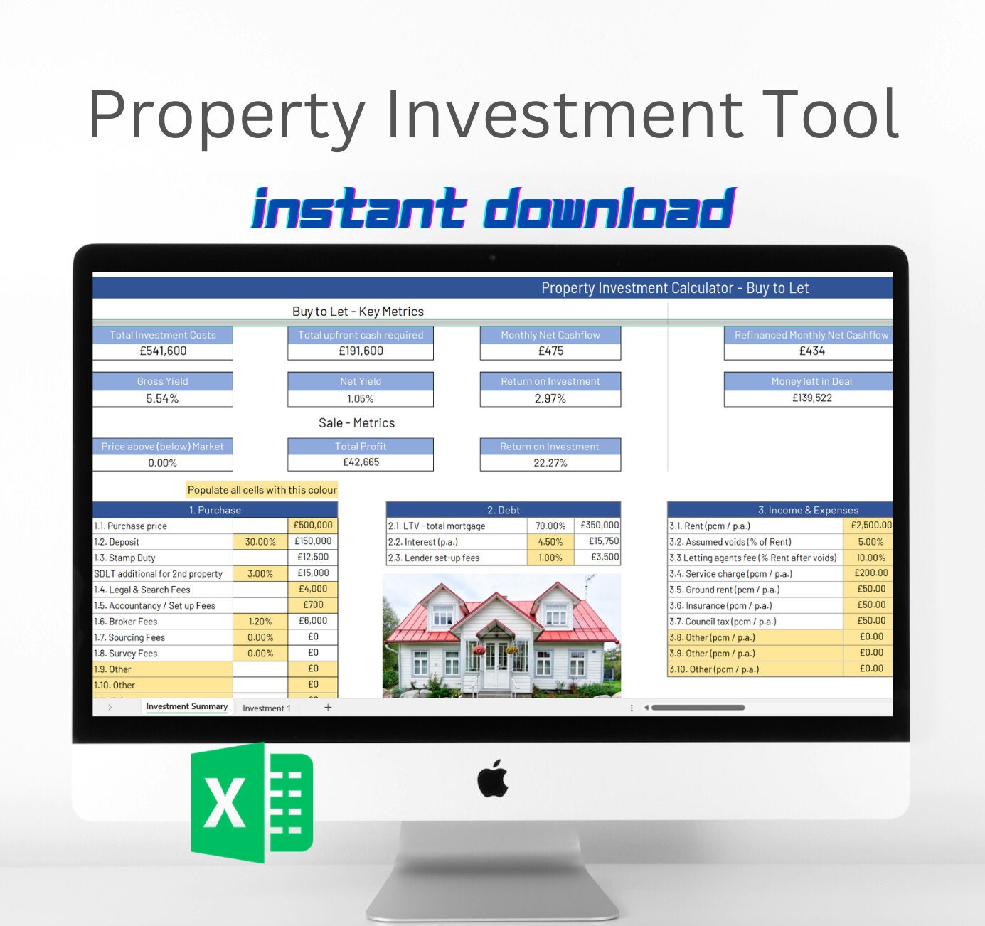 Real Estate Investment Calculator Tool for Property Investment Analysis ...