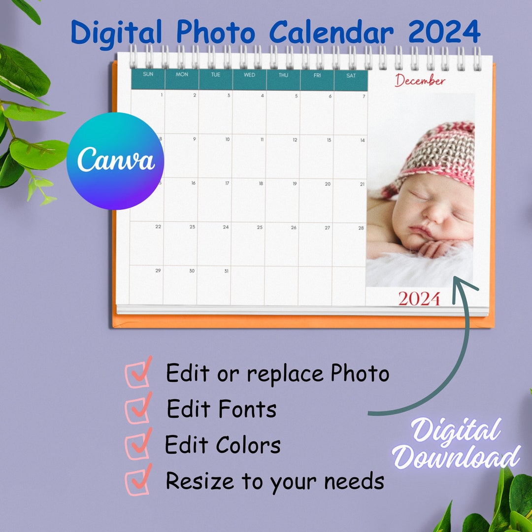 Editable Photo Calendar 2024 With Family Photos Calendar Fully ...