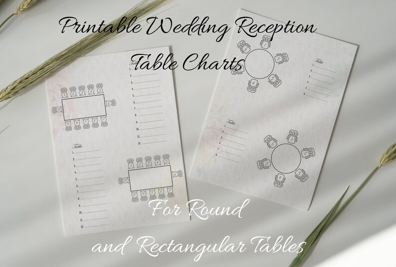 Wedding Table Charts Printable Wedding Reception Table Charts, 15 ...