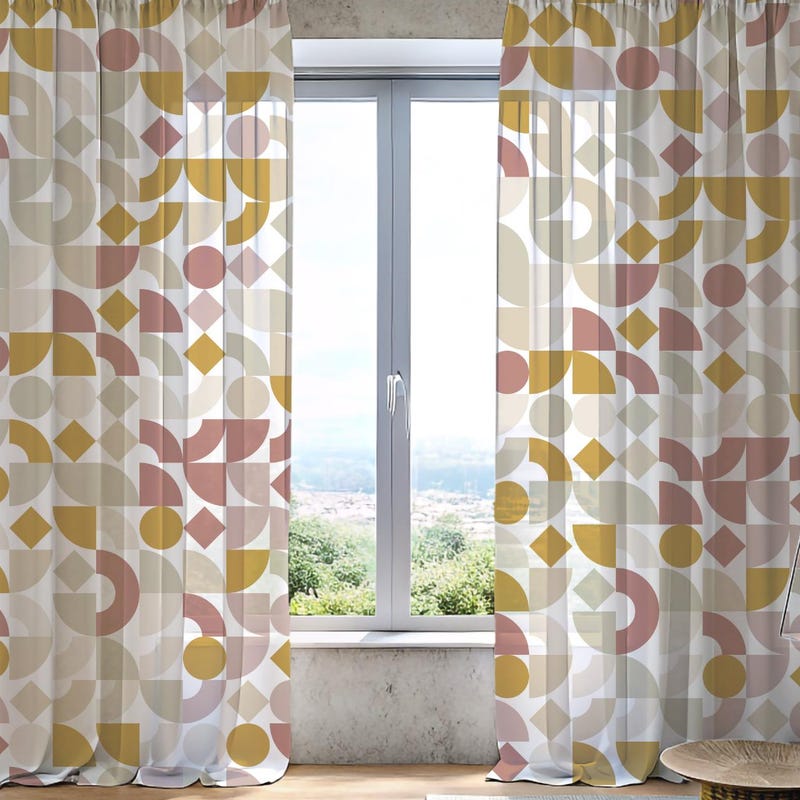 Color Block Curtains - Etsy