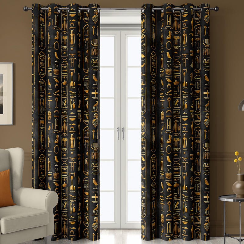 Egyptian Curtain Panel - Etsy