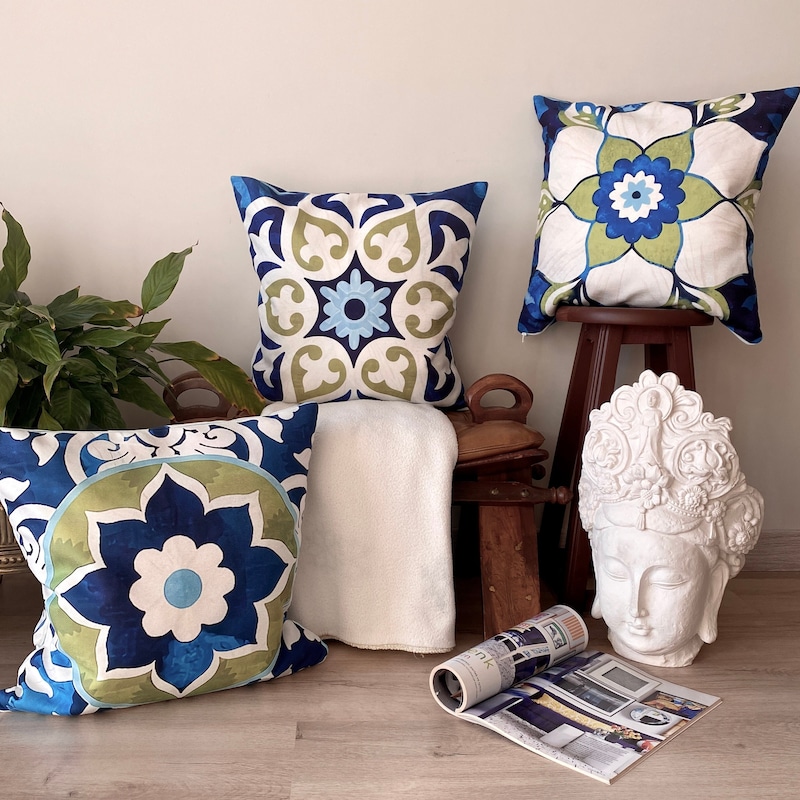 Blue Moroccan Pillow - Etsy