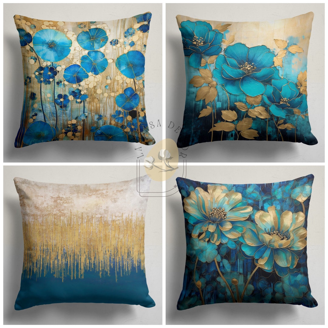 Magical Flower Cushion Case, Abstarct Flowery Pillow Cover, Watercolor ...