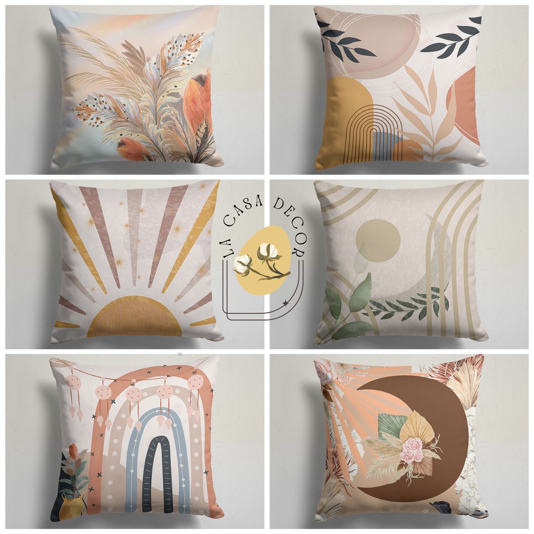 Soft Colored Abstarct Pattern Pillowcases, Modern Cushion Case, Moon ...