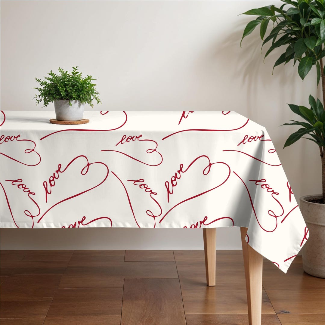 Valentine's Day Heart and Love Designs Tablecloths - Hearts, Love ...