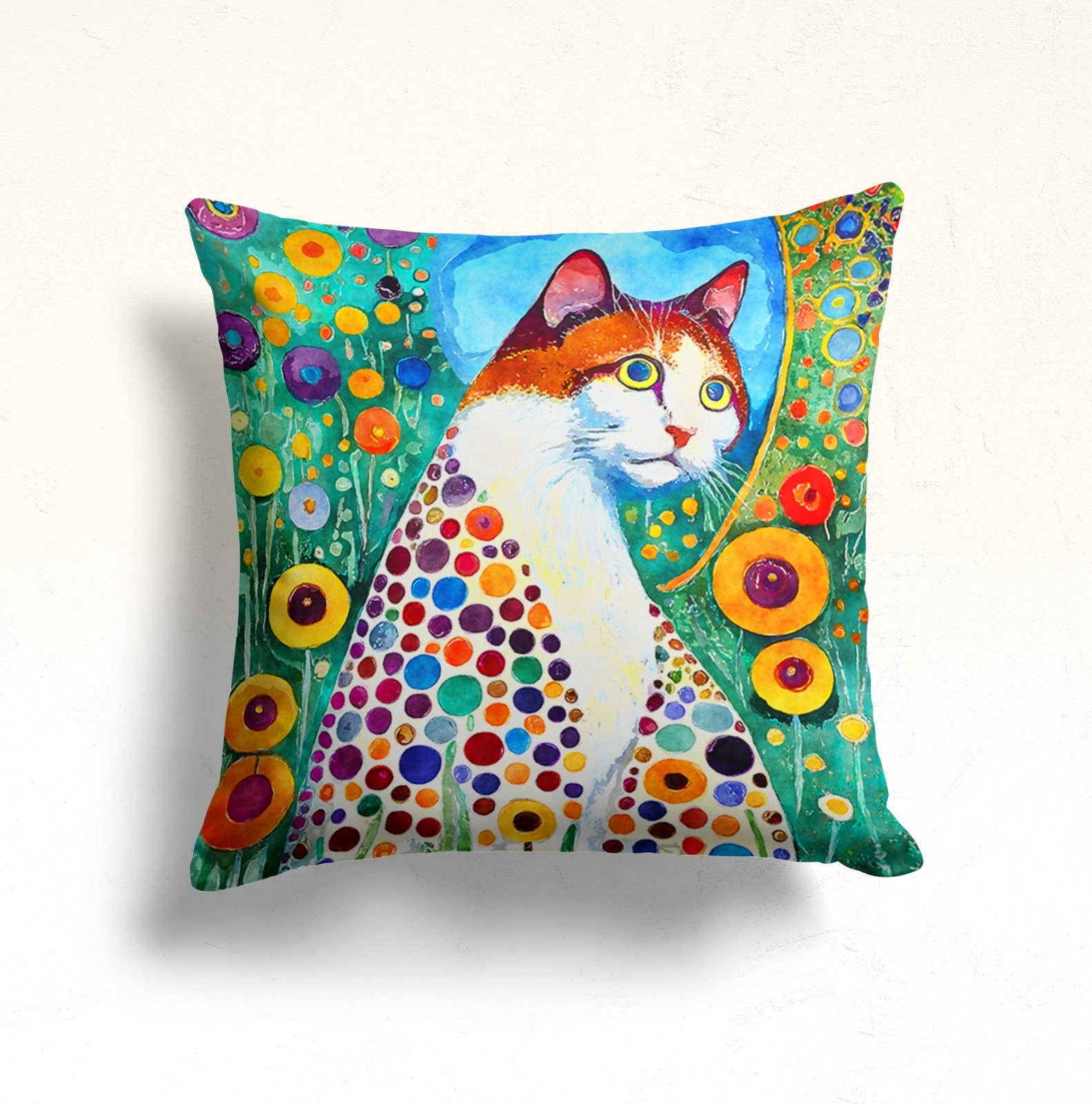 Cat Pillow Covers, Cat Gift Ideas, Cat Pillow Case,colorful Cats ...