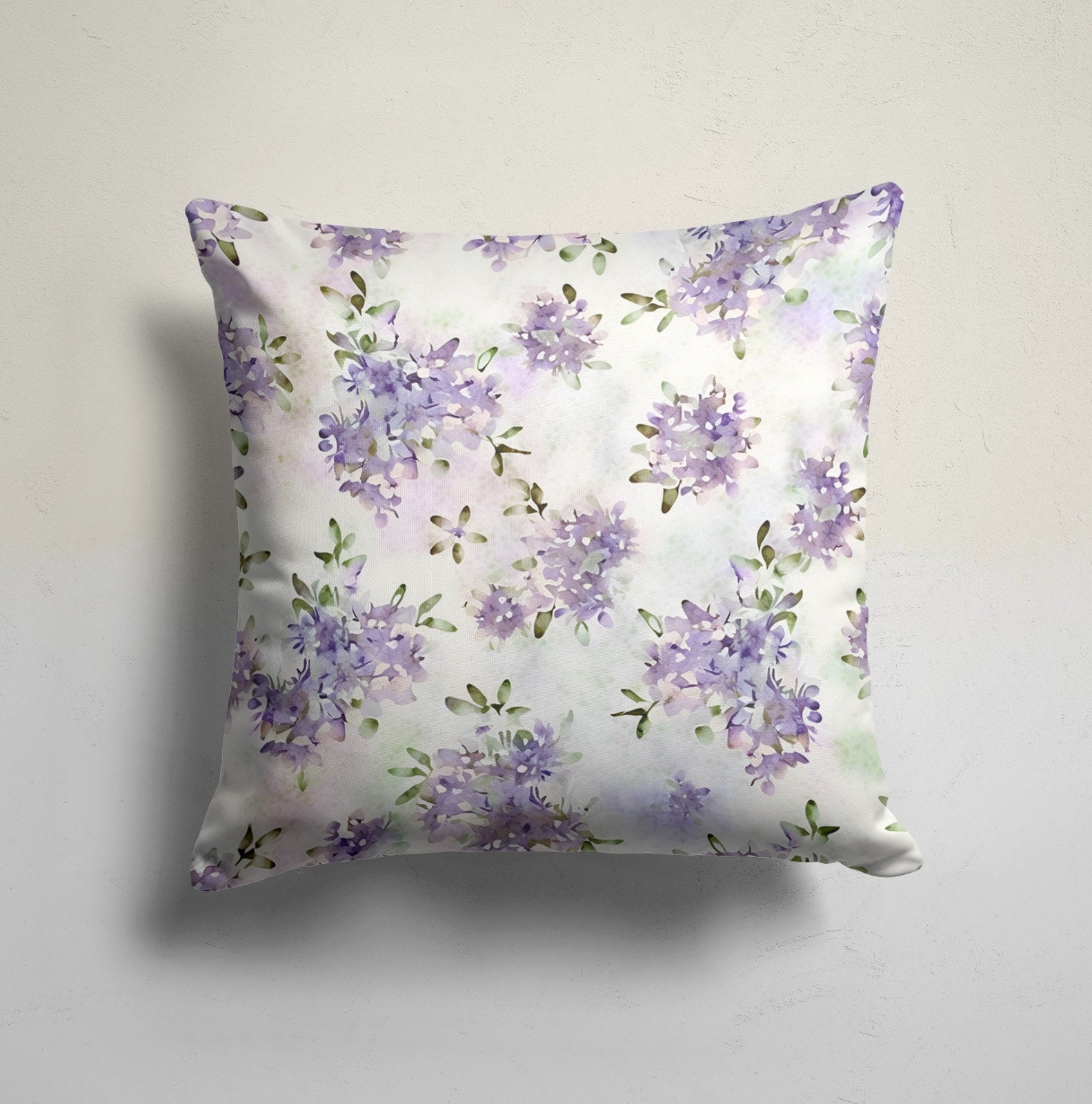 Lavender Design Pillow Covers, Floral Lilac Accent Cushion Cover ...